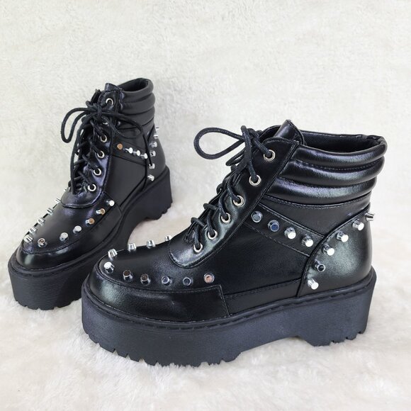 Lemonade | Shoes | New Emo Punk Studded Combat Platform Sneaker Boots ...